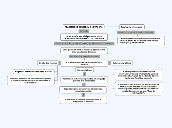 PLASTICIDAD CEREBRAL O NEURONAL - Mind Map